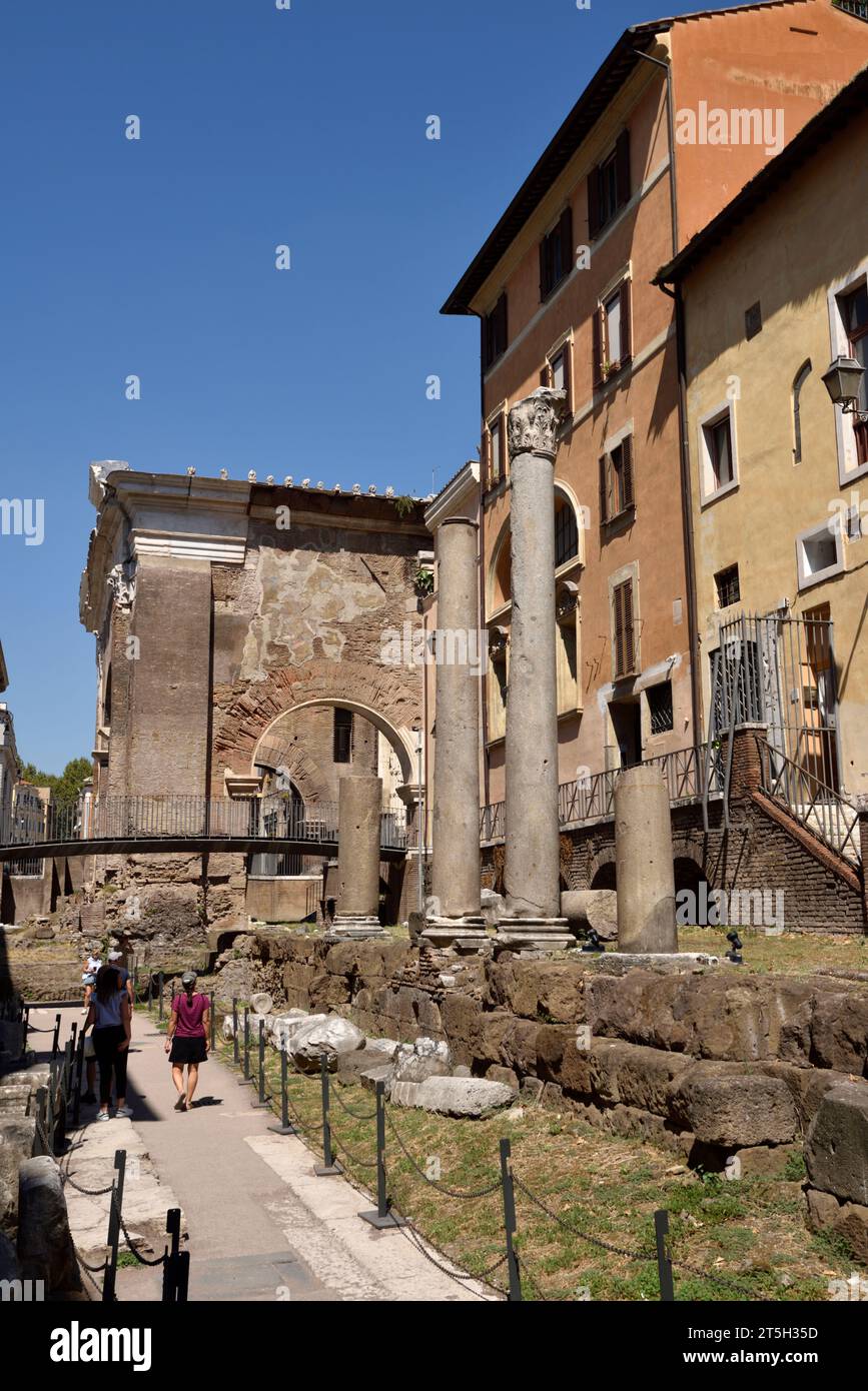 Italy, Rome, Jewish Ghetto, Portico d'Ottavia, Porticus Octaviae Stock ...
