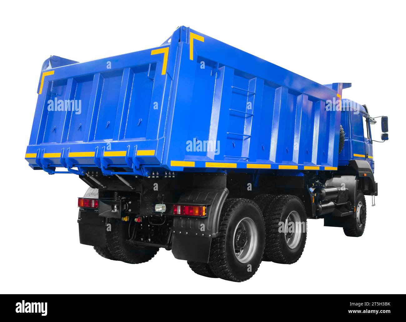 New dump truck tractor rear view isolated on white background Stock ...