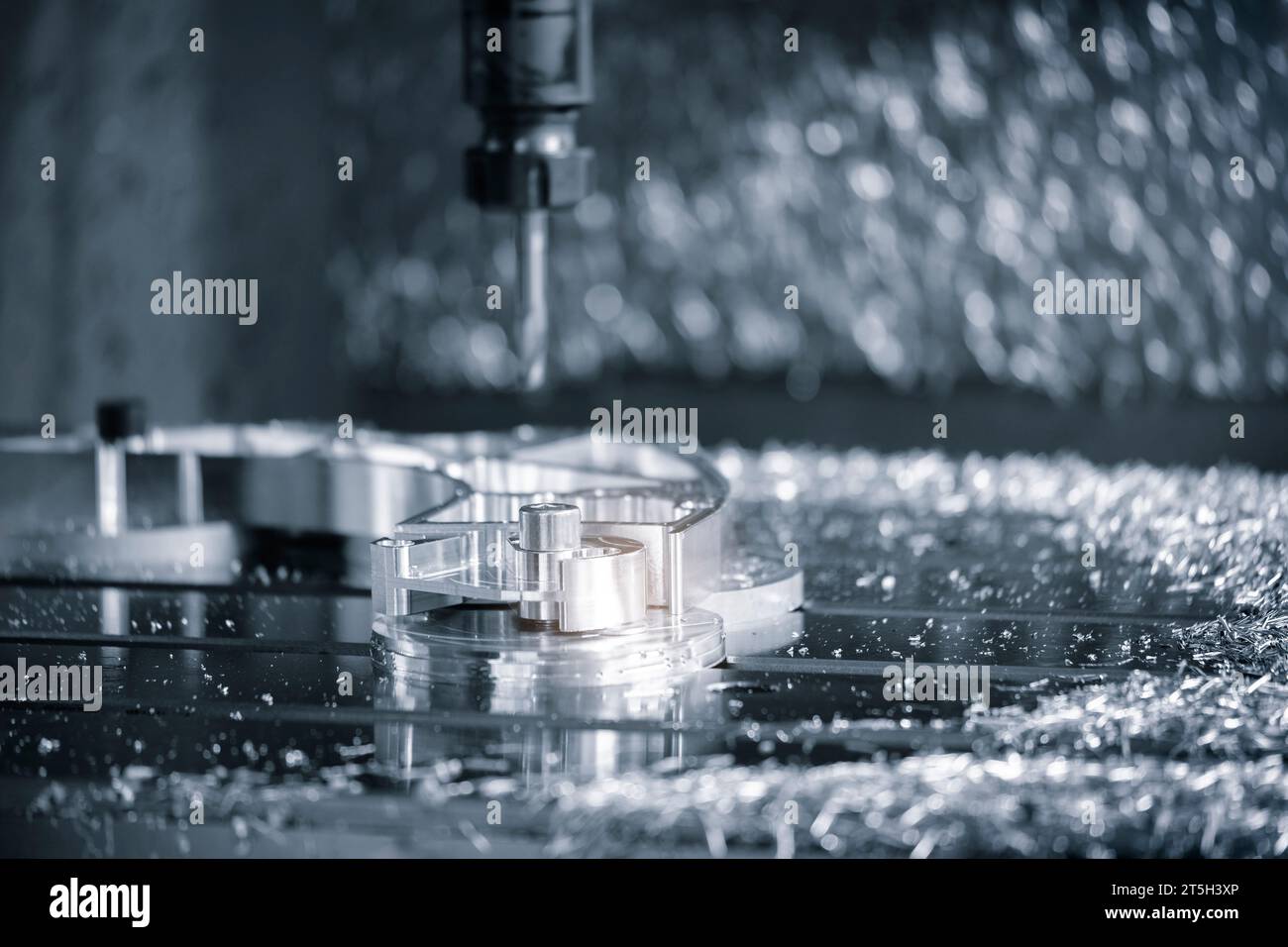 A metal part after processing on a modern metalworking programmable ...