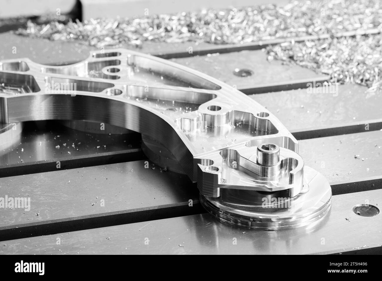 A metal part after processing on a modern metalworking programmable ...