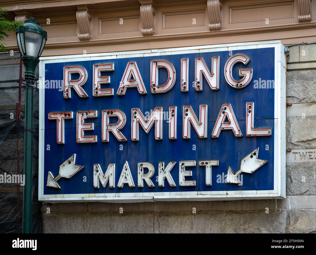 Philadelphia, PA – US – Oct 15, 2023 Exterior Neon sign for the ...