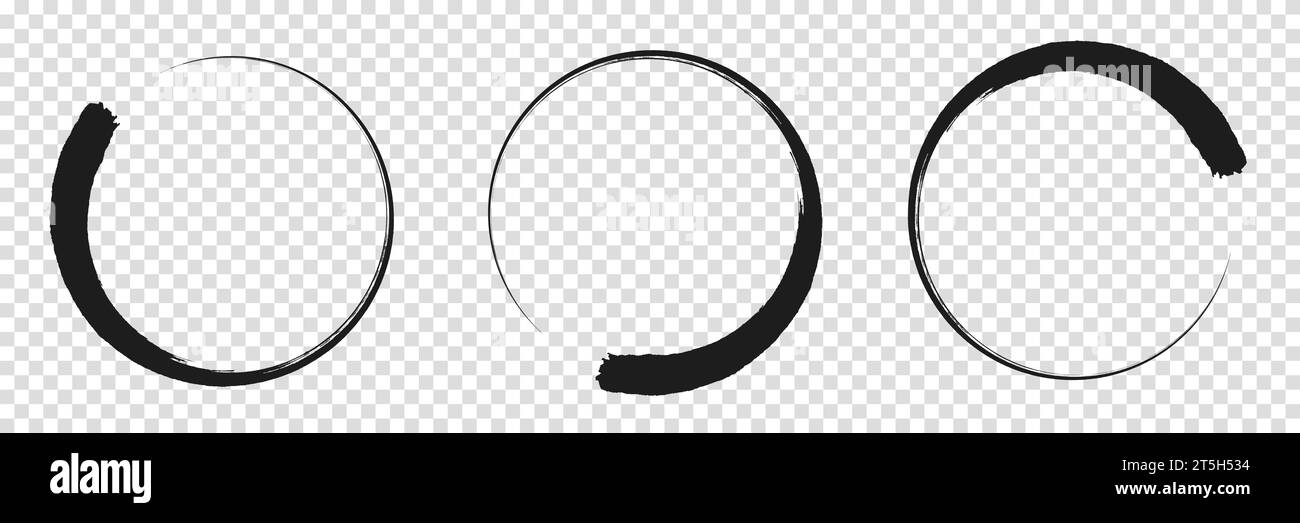 Sketch of circular doodles with a marker. Set of circular frames ...