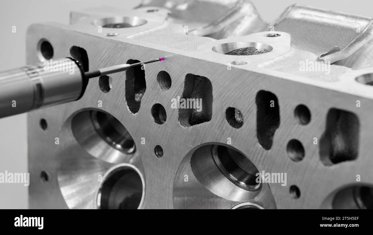 Quality control on milling CNC machine, coordinate measuring machine ...