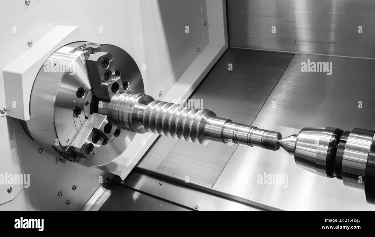 Automated lathe machine Black and White Stock Photos & Images - Alamy