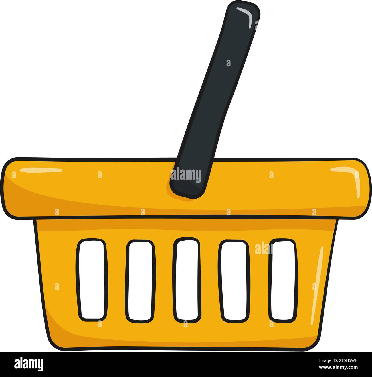 Yellow shopping basket. Cartoon Stock Vector Image & Art - Alamy