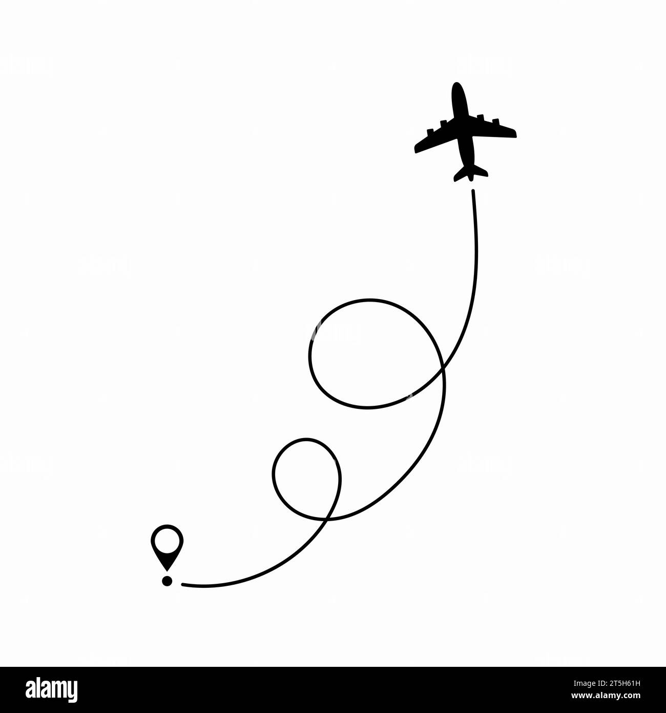 Airplane route plane path. Travel concept. Aircraft tracking. Vector ...