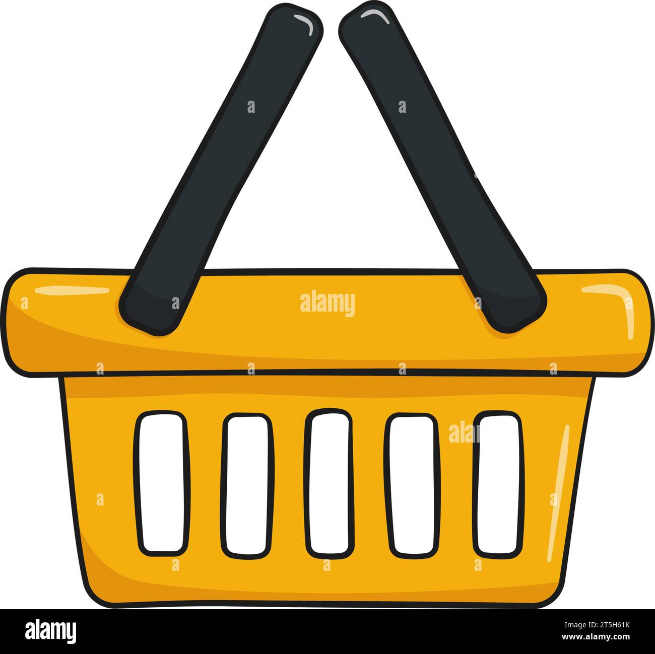 Yellow shopping basket. Cartoon Stock Vector Image & Art - Alamy