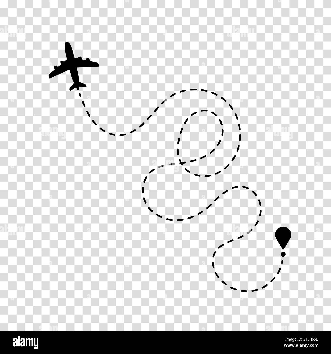Airplane route plane path. Travel concept. Dotted path airplane ...