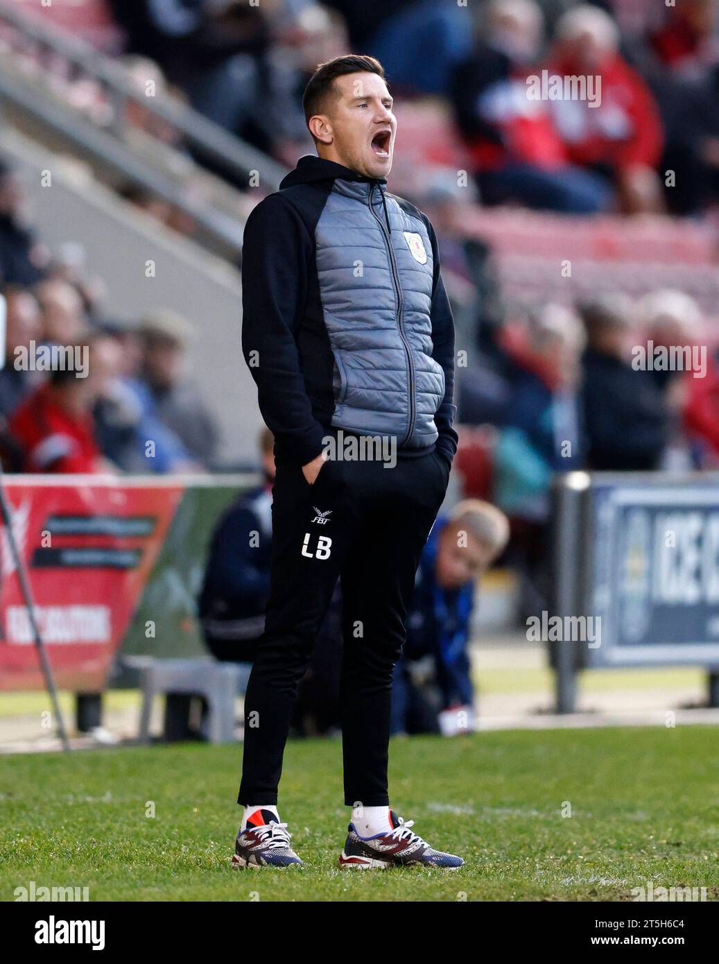 Crewe Alexandra manager Lee Bell during the Emirates FA Cup first round ...