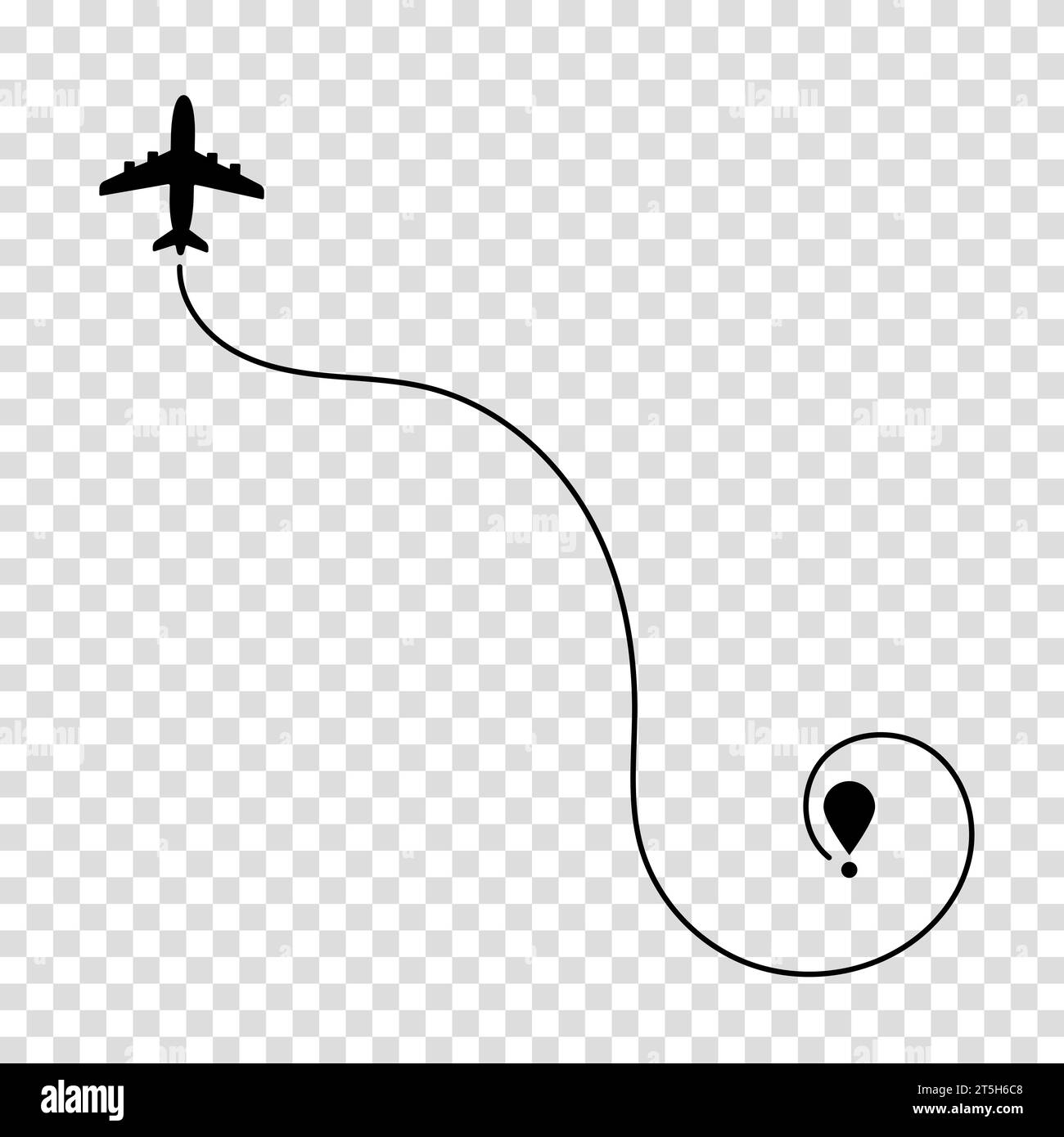 Airplane route plane path. Travel concept. Aircraft tracking. Vector ...