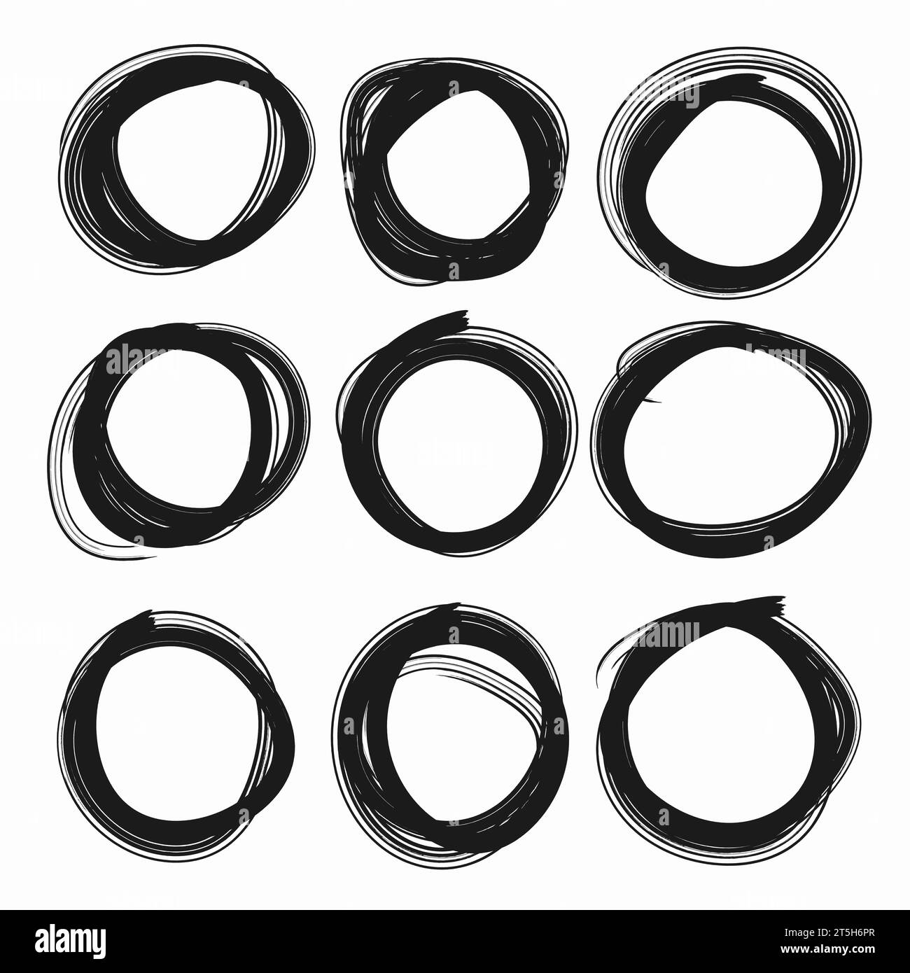 Circular scribble doodle oval. Vector illustration. White background ...