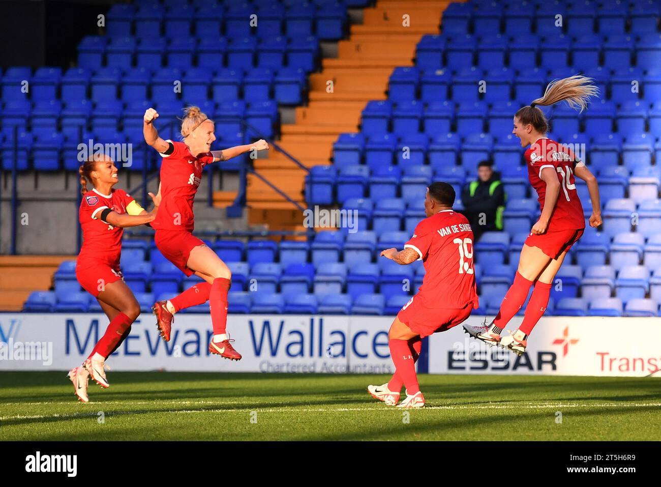 Birkenhead, UK. 5th Nov, 2023. Marie Hobinger of Liverpool celebrates ...