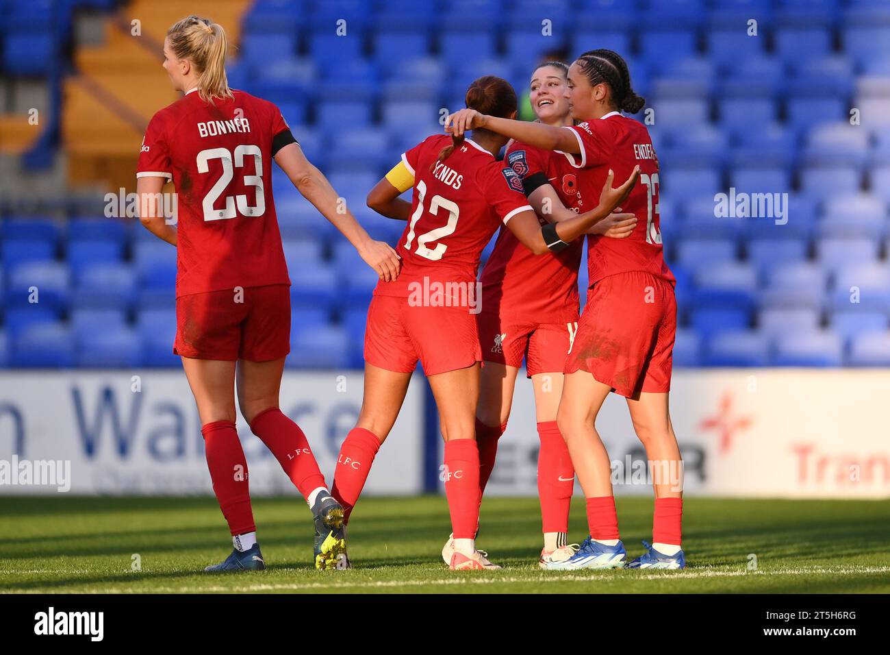 Birkenhead, UK. 5th Nov, 2023. Marie Hobinger of Liverpool celebrates ...