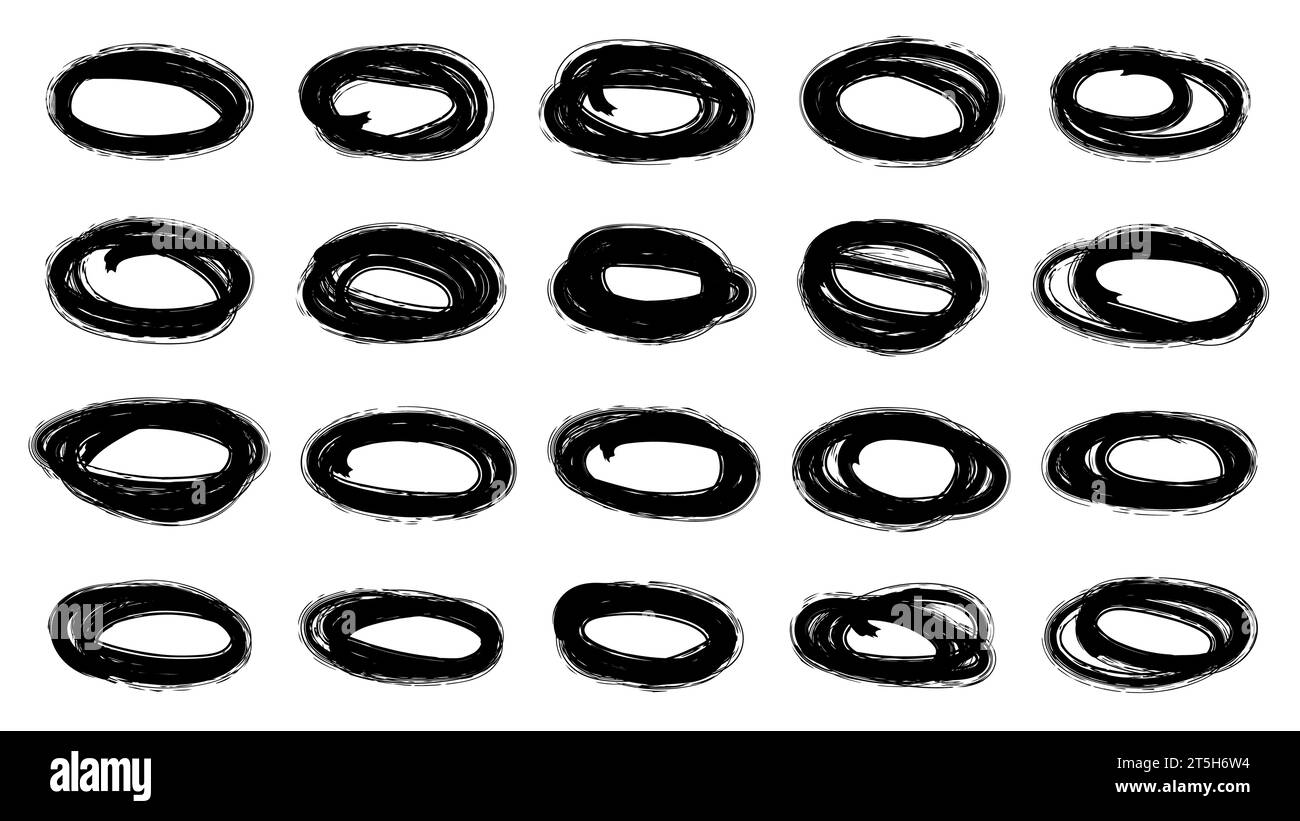 Vector abstract hand drawn marker ellipses. Hand drawn abstract grunge ...