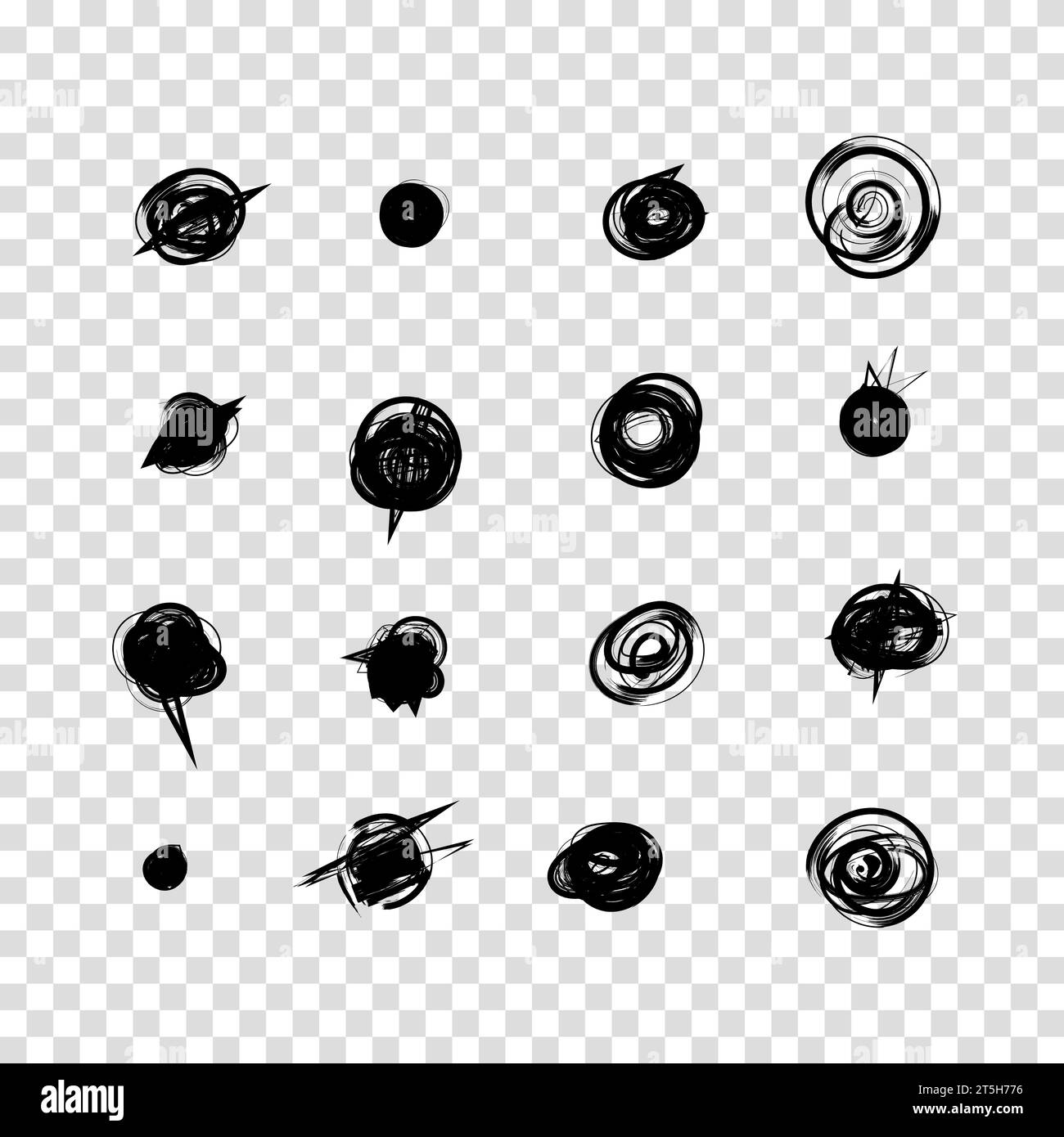 Set of hand drawn doodle circles in a grunge style. Vector illustration ...