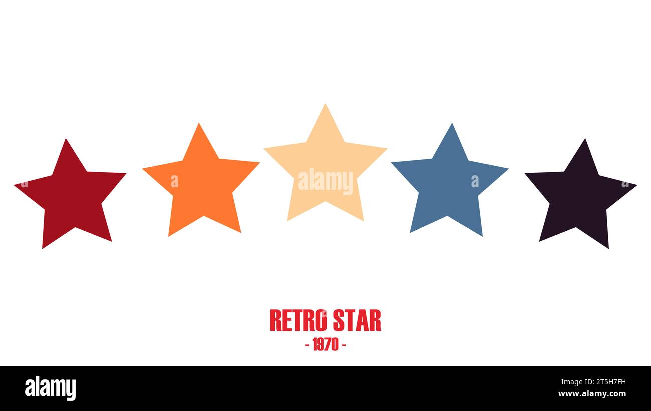 Retro 5 star icon. Customer feedback concept. Vector 5 token points ...