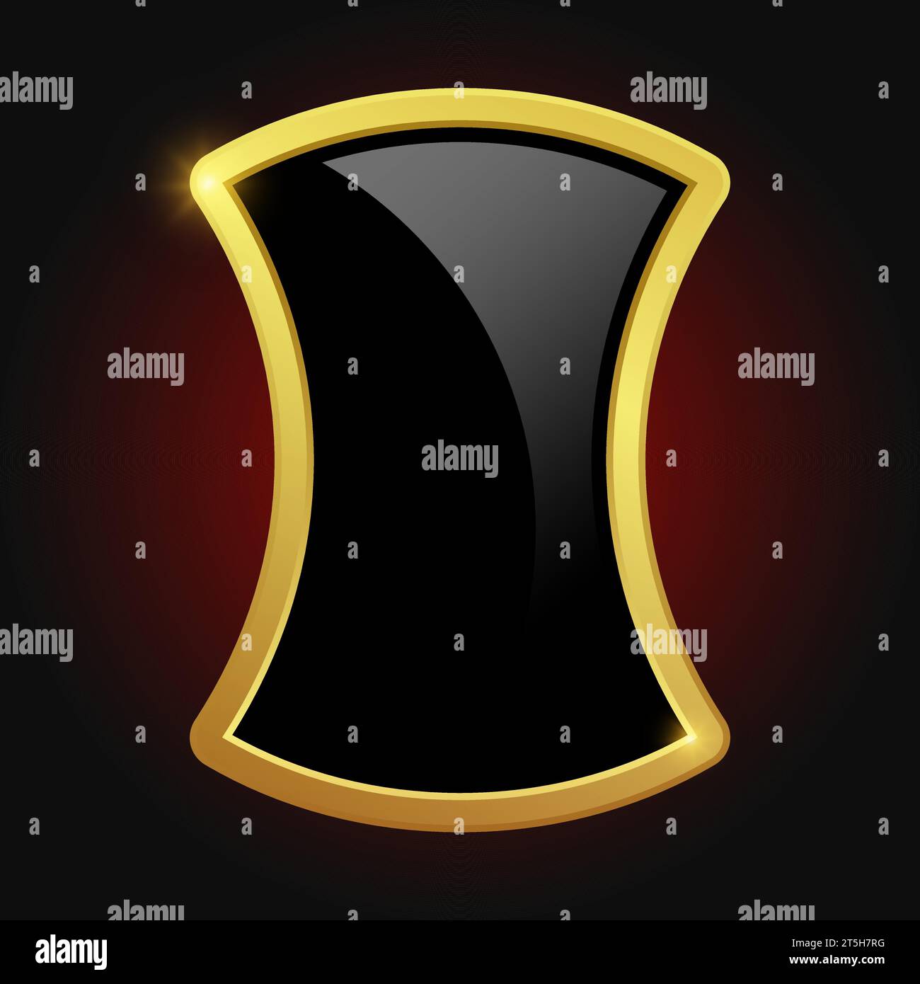 VIP luxury logo design element. Black shield with glossy bright golden ...