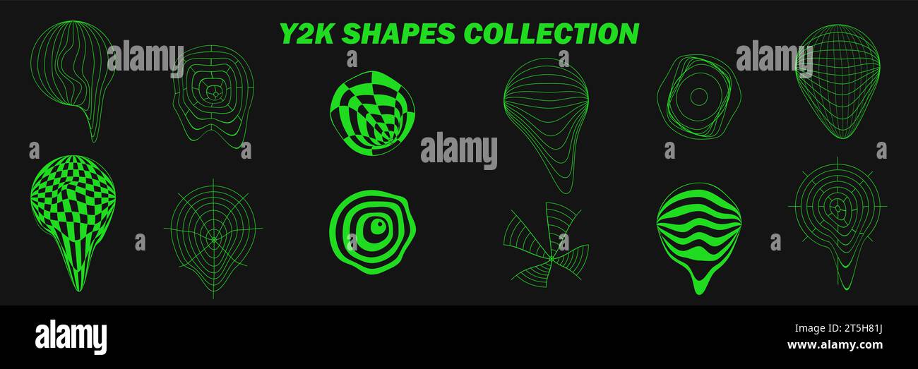 Abstract wireframes, cyberpunk elements and perspective green grids on ...