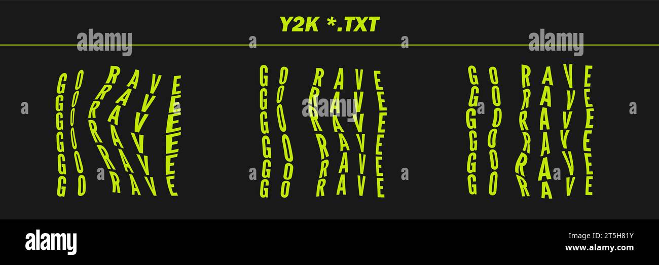 Collection psychedelic written words - GO RAVE. Psychedelic retro ...