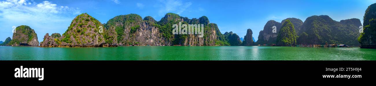 Panorama of rocks, cliffs and islands of Halong Bay (Vietnam Stock ...
