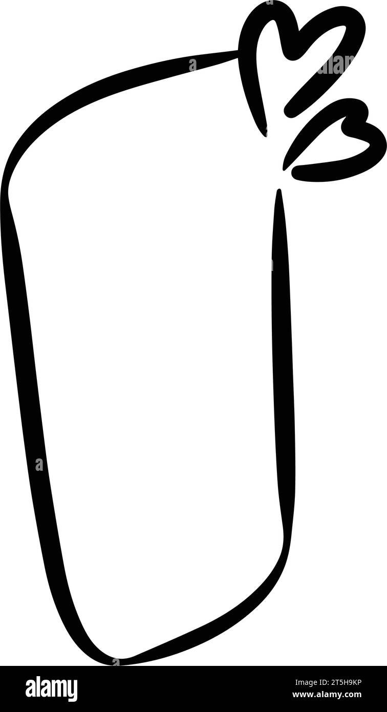 Heart textbox frame border abstract outline shape icon for decorative ...