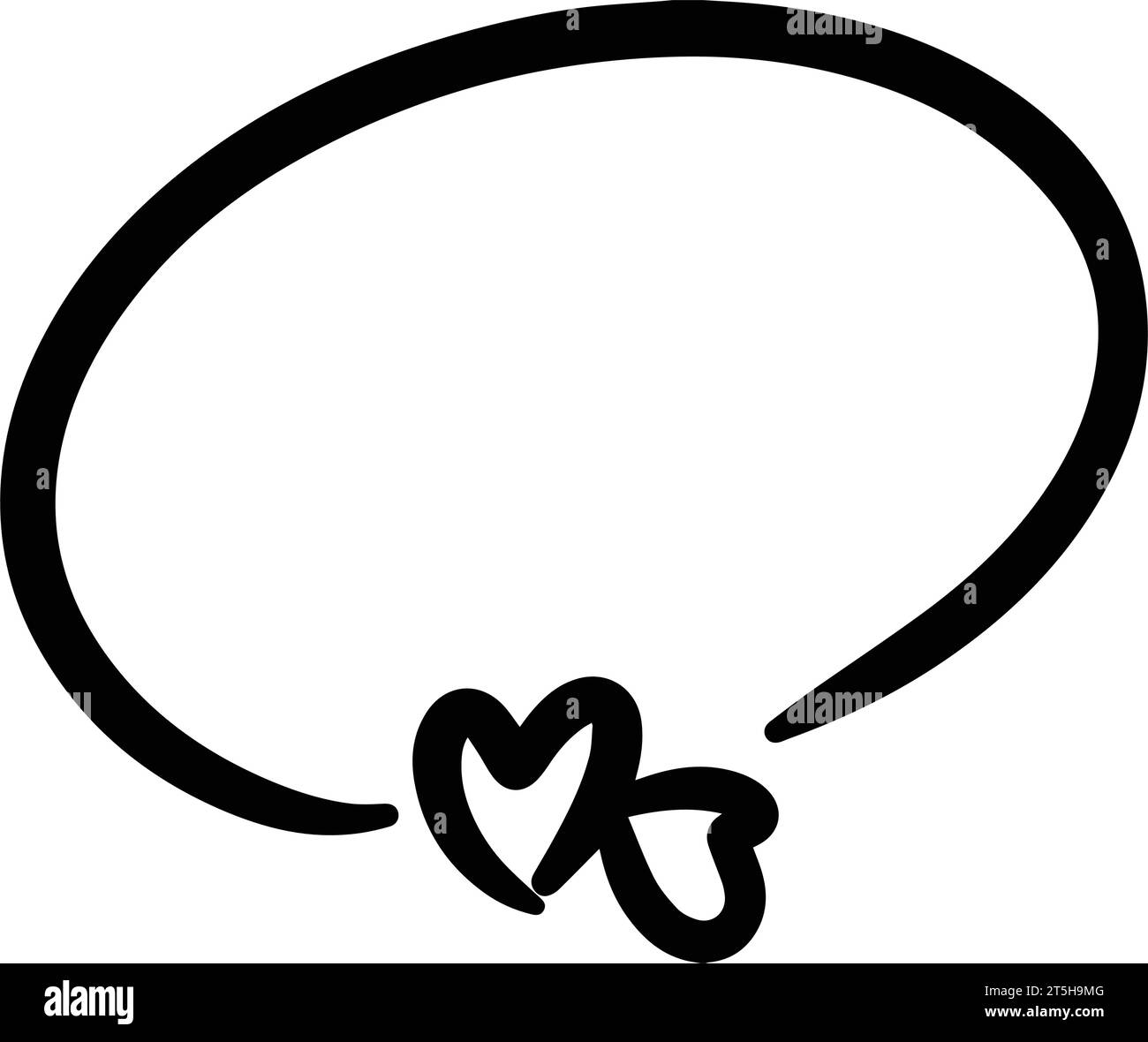 Heart textbox frame border abstract outline shape icon for decorative ...