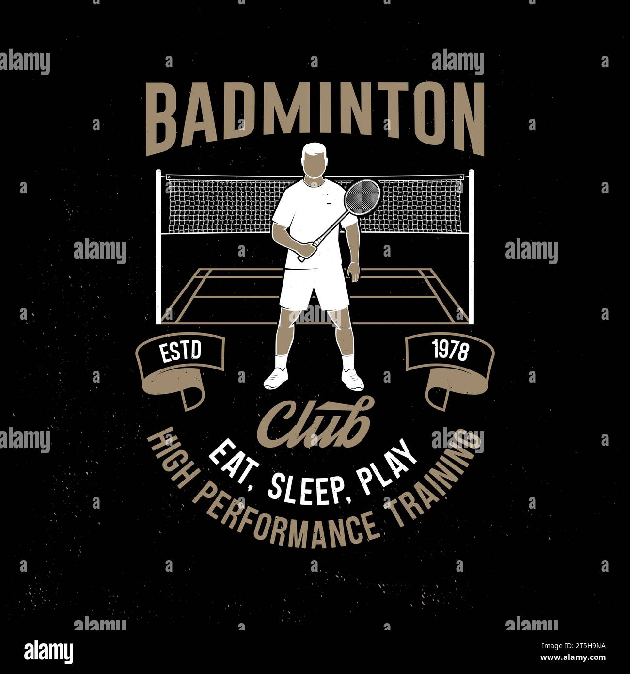 Badminton sport badge, patch, emblem, logo. Vector illustration ...