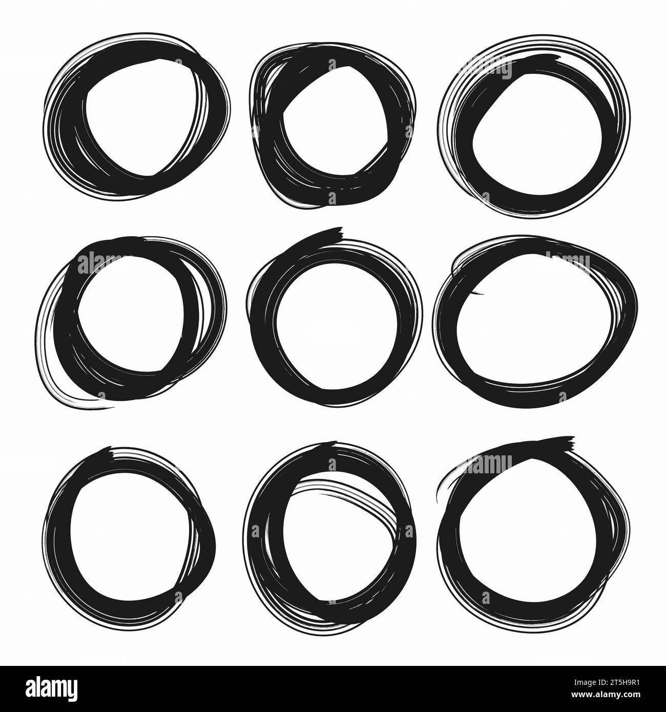 Circular scribble doodle oval. Vector illustration. White background ...