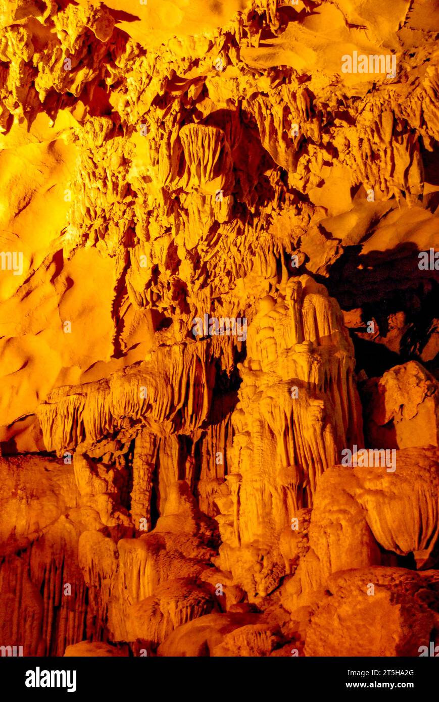 Interior of Hang Sung Sot cave. Halong Bay. Vietnam Stock Photo - Alamy