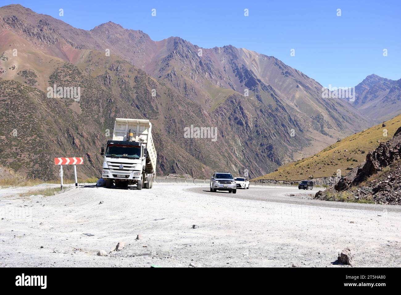 August 20 2023 - Too-Ashuu pass near Bishkek in Kyrgyzstan, Central ...
