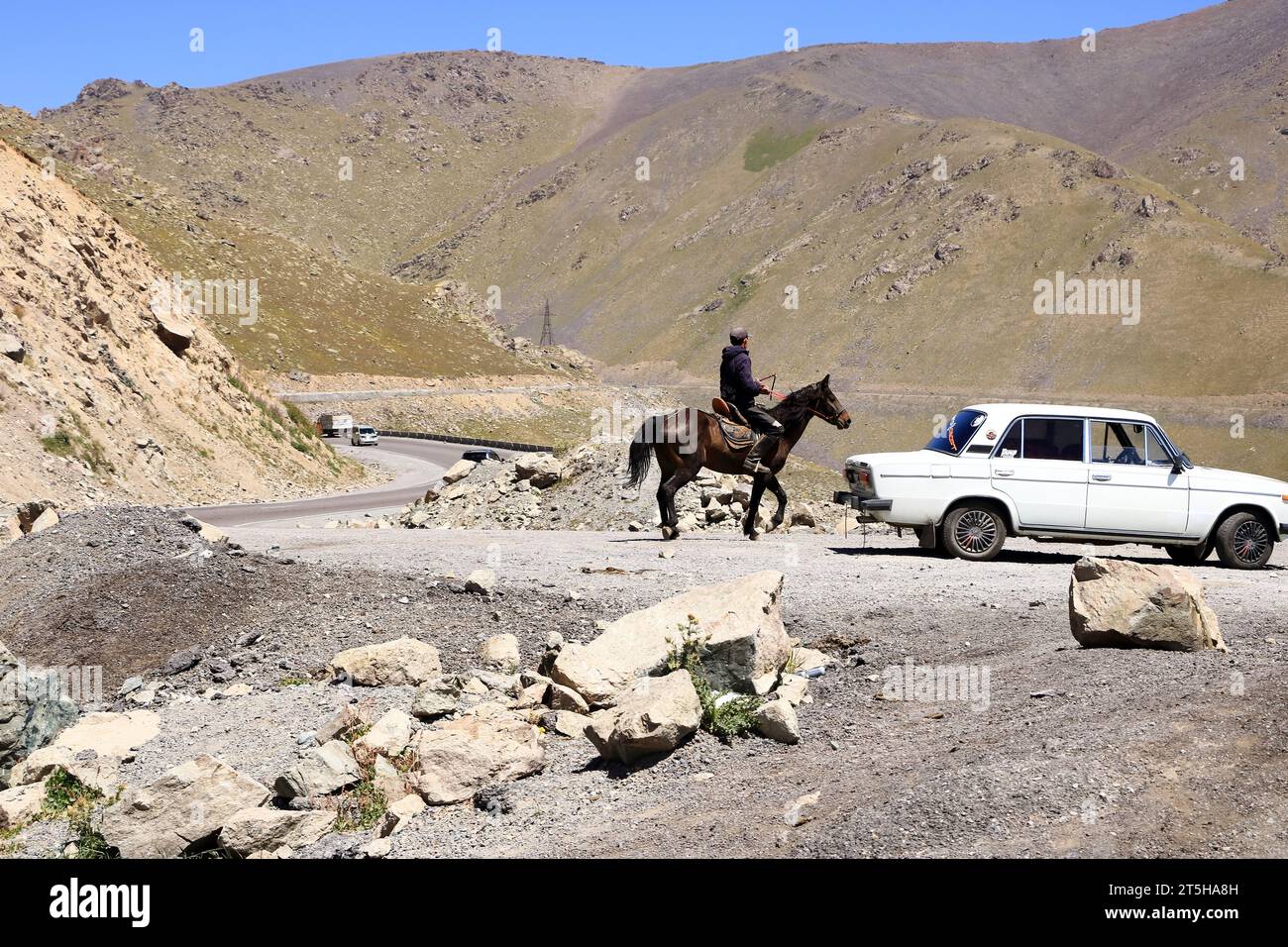 August 20 2023 - Too-Ashuu pass near Bishkek in Kyrgyzstan, Central ...
