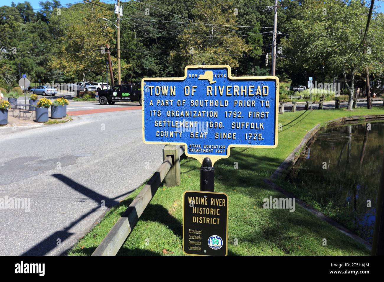 Historic marker Long Island NY Stock Photo - Alamy