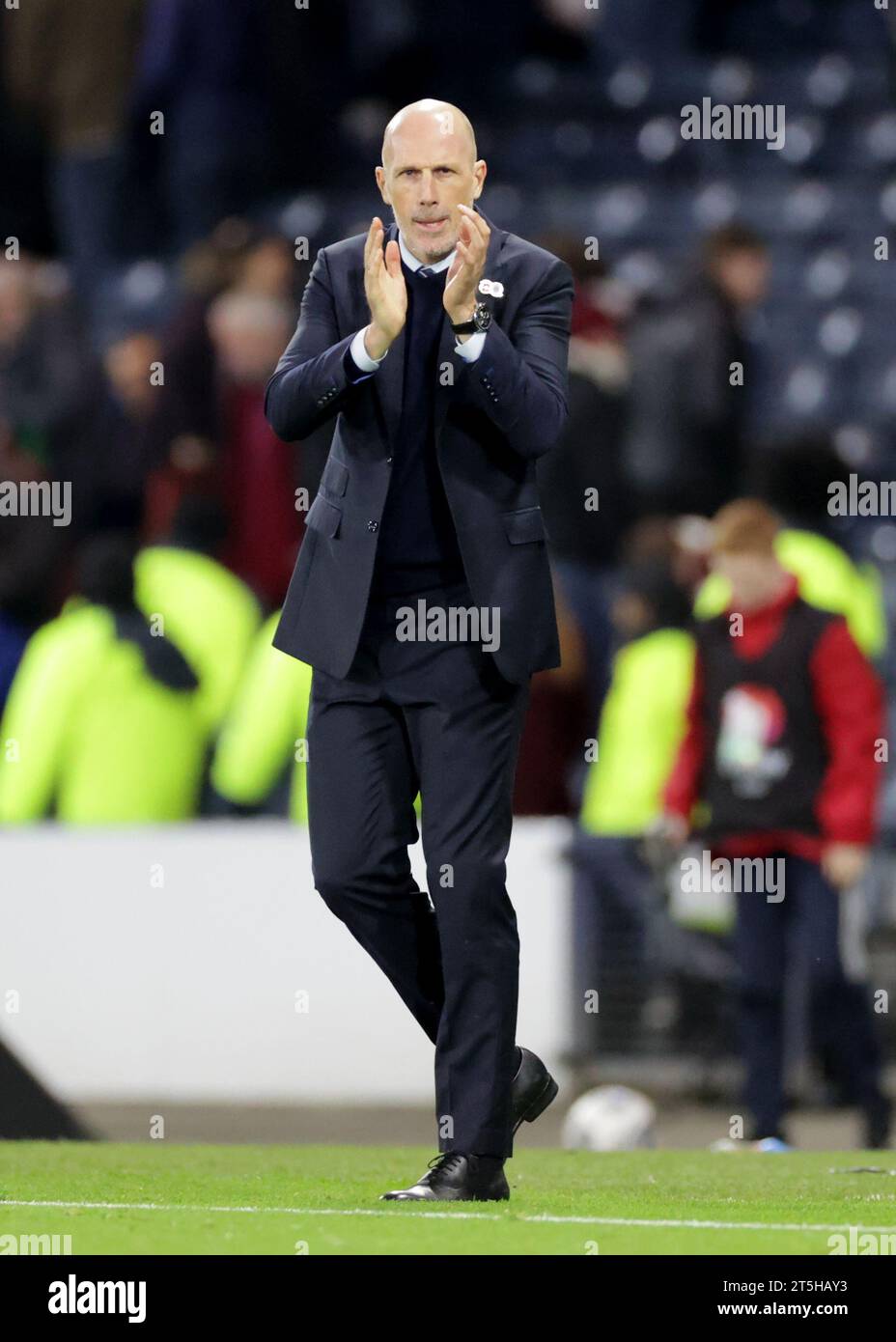 Rangers Manager, Phillipe Clement, applauds supporters following the ...