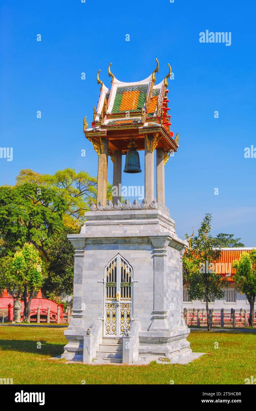A small bell tower in the Marble Temple, also known as Wat ...