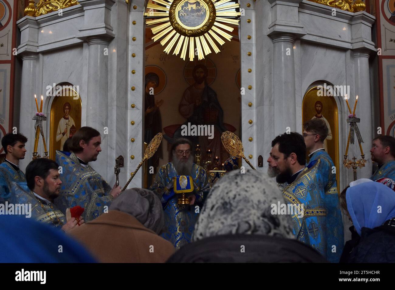 Metropolitan Luka (Kovalenko) of Zaporizhzhia and Melitopol (center ...