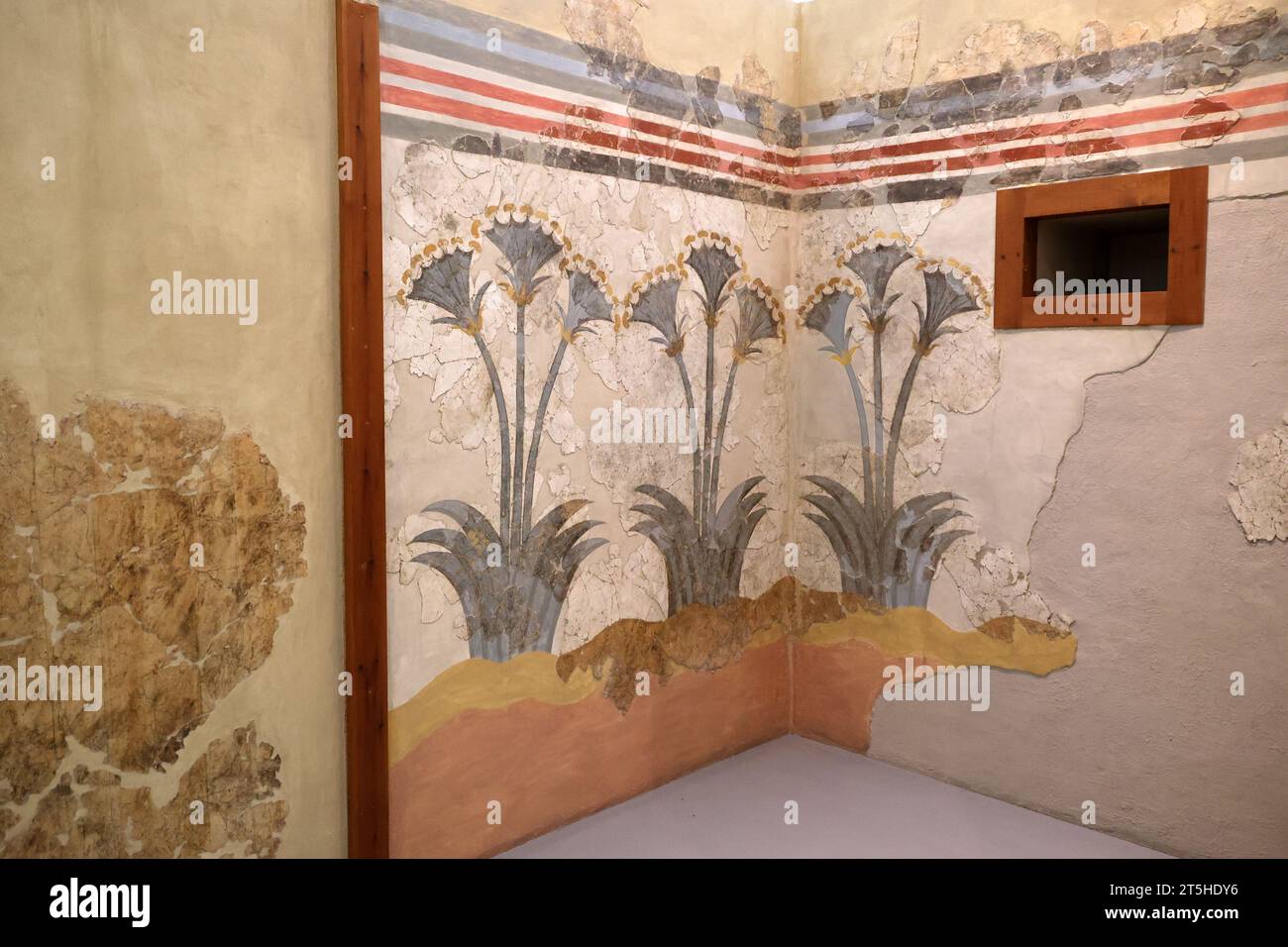 Mural from Akrotiri, Thera-Santorini, Minoan Civilization, 16th Century ...