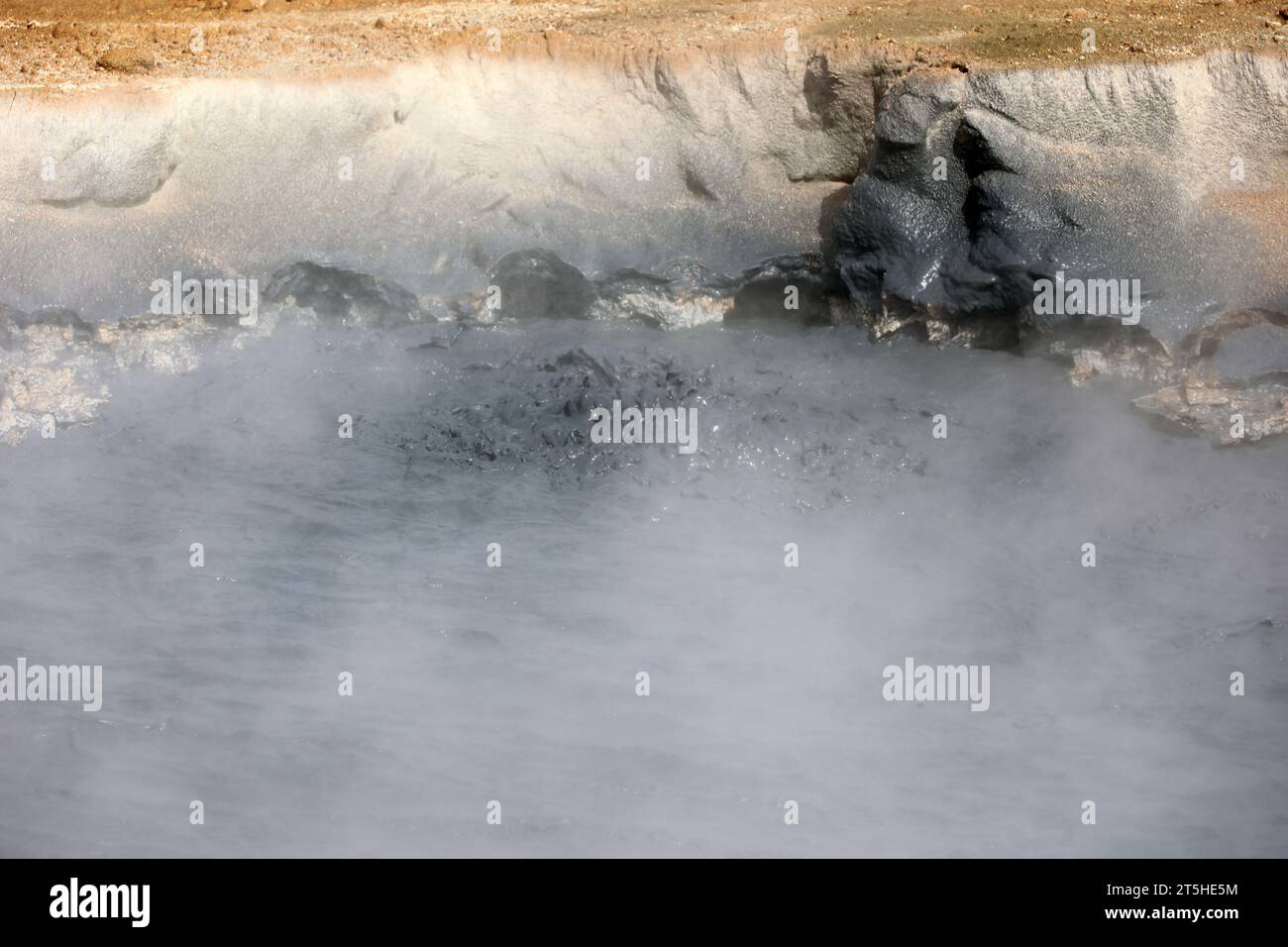 Mud springs and solfatars in the colorful high-temperature area of ...