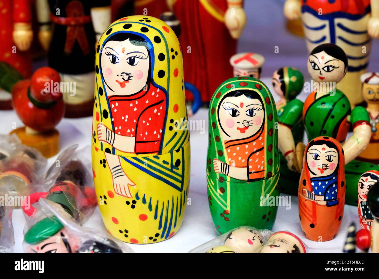 Pune, India, Handicraft items with selective focus, textile and ...