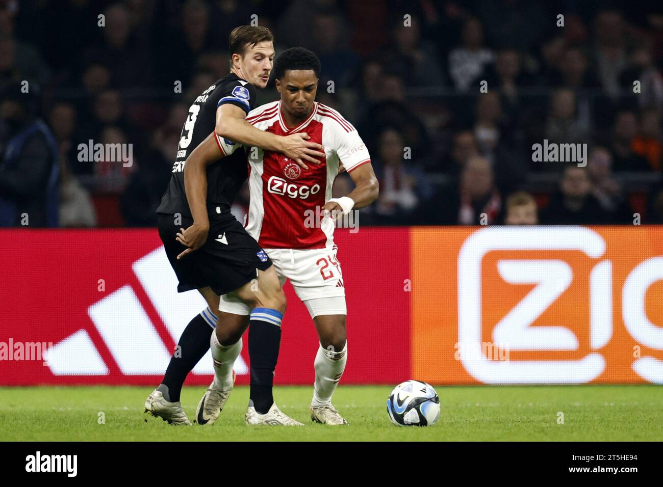AMSTERDAM - (l-r) Simon Olsson of SC Heerenveen, Silvano Vos of Ajax during the Dutch Eredivisie ...