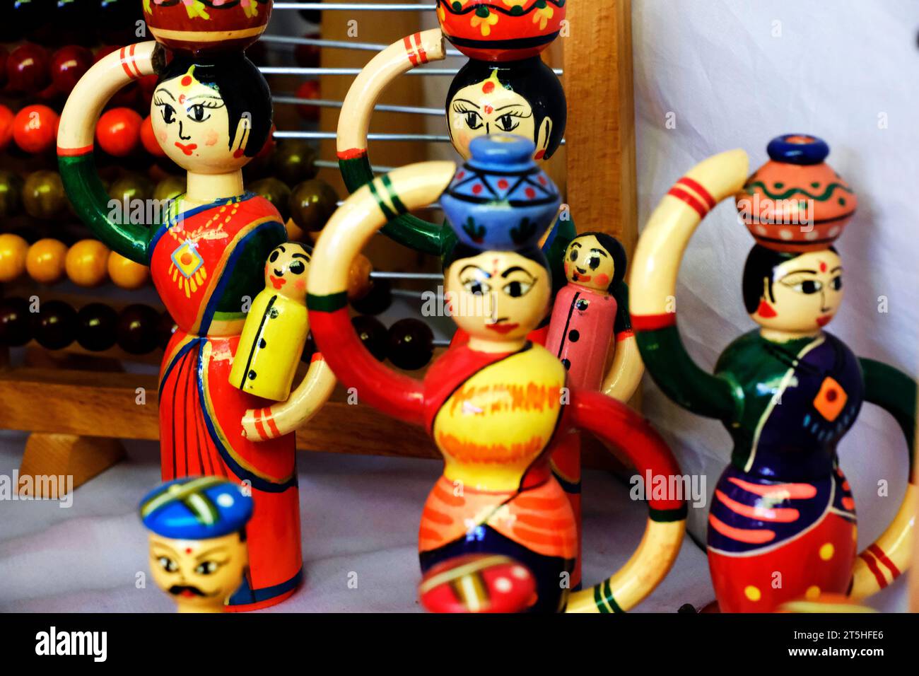 Pune, India, Handicraft items with selective focus, textile and ...