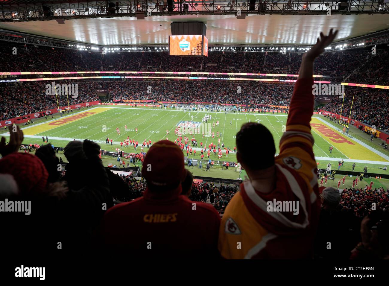Kansas City Chiefs fans cheer during the second half of an NFL football ...