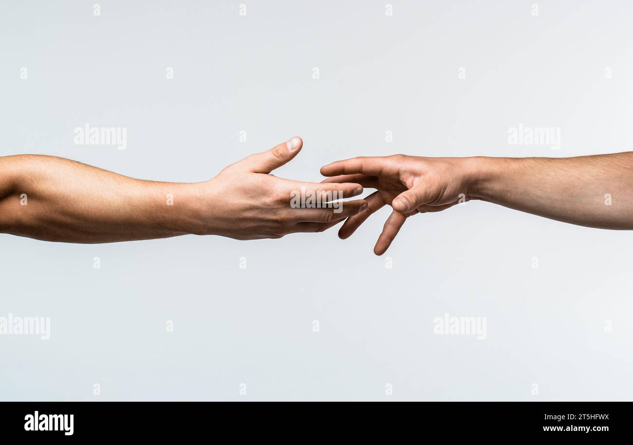 Two hands, helping arm friend, teamwork. Helping hand concept and ...