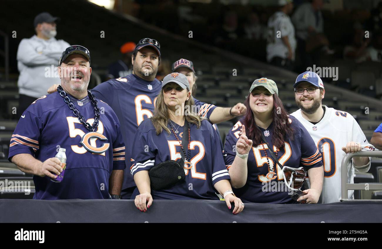 New Orleans, USA. 05th Nov, 2023. A group of Chicago Bears fans show ...
