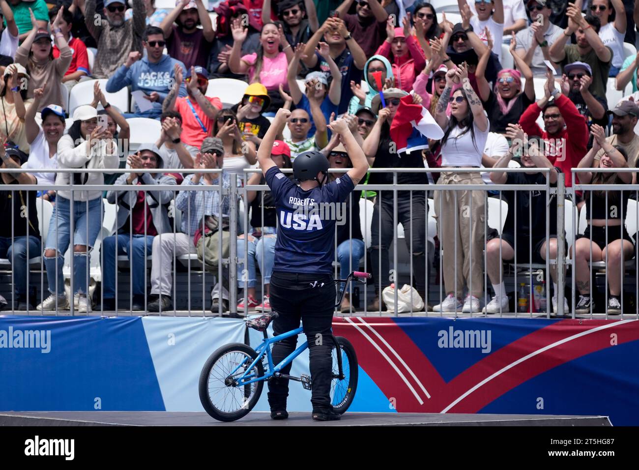 Hannah Roberts from the United States celebrates winning the women's ...