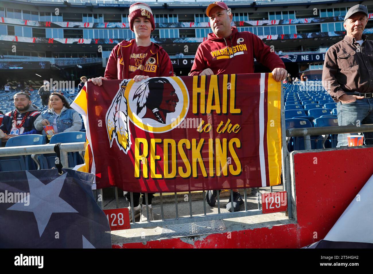 Washington Commanders fans watch from the stands prior to an NFL ...