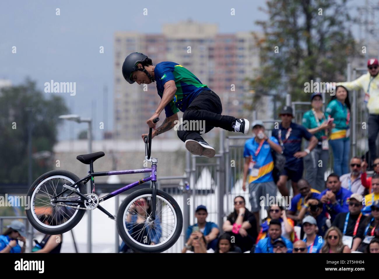 Brazil's Gustavo Batista competes in the men's BMX freestyle final at ...