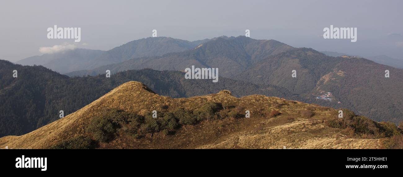 Ghorepani Poon Hill Trek seen from Muldai View Point, Nepal Stock Photo ...