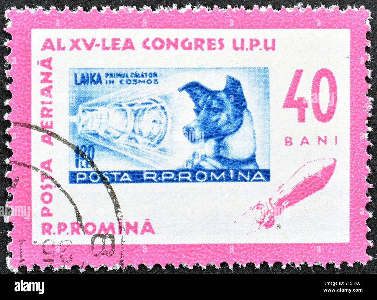 cancelled postage stamp printed by Romania, that shows Stamp with ...