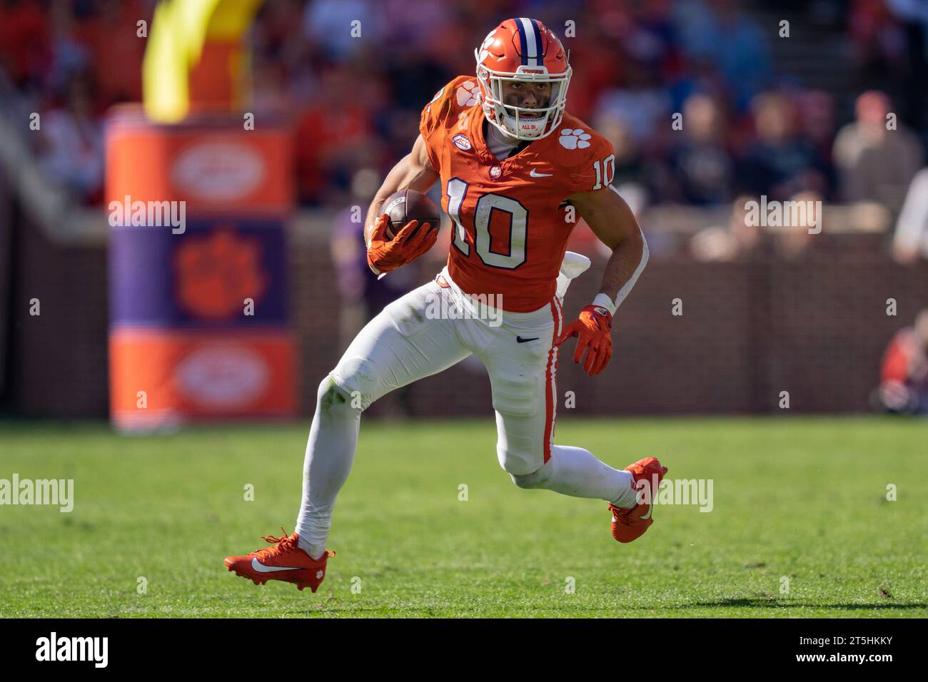 Clemson wide receiver Troy Stellato (10) runs with the ball against ...