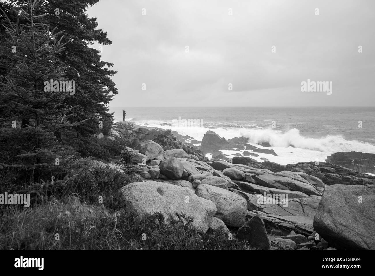 Beautiful atlantic ocean coastline Black and White Stock Photos ...